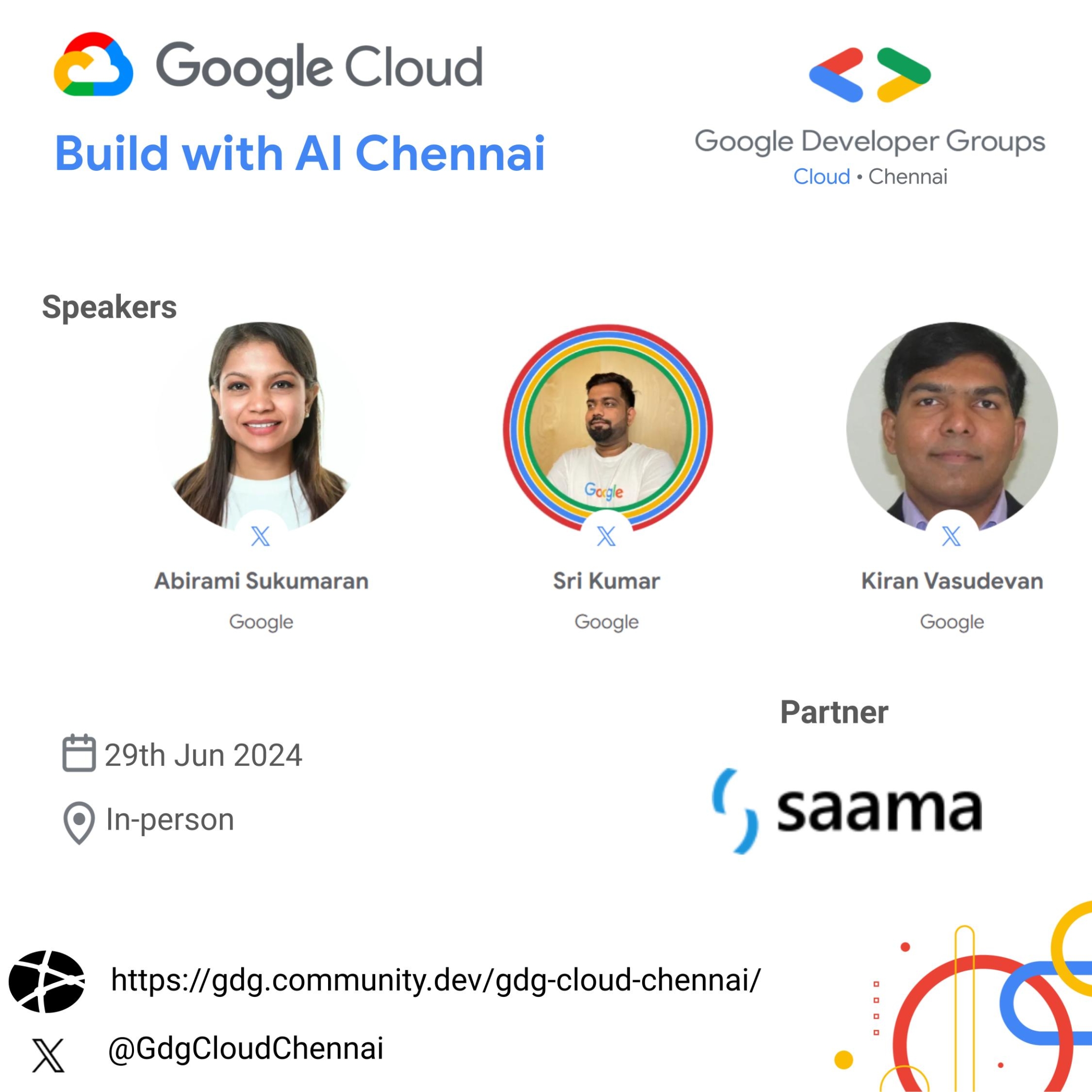 See Google Cloud - Build with AI Chennai at Google Developer Groups GDG Cloud Chennai
